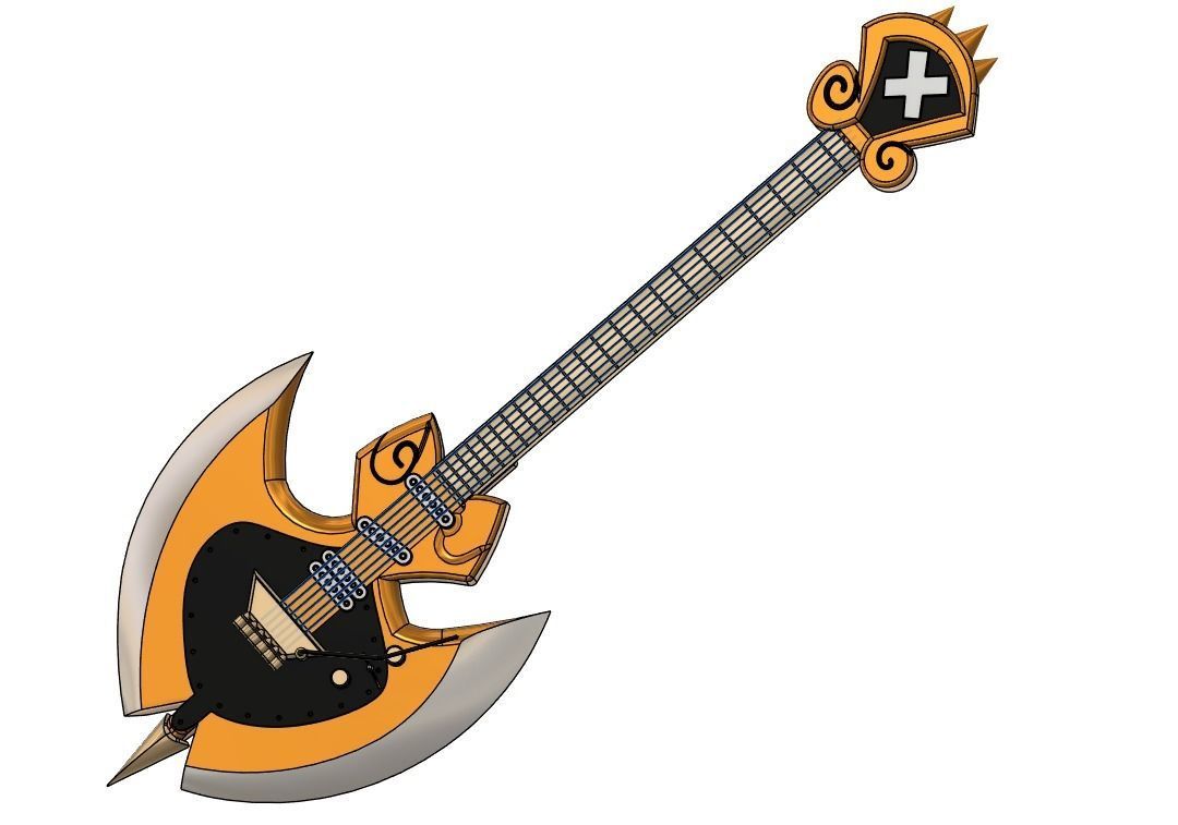 Hazbin Hotel - Adam Axe Guitar - 3D Model 3D model 3D printable | CGTrader