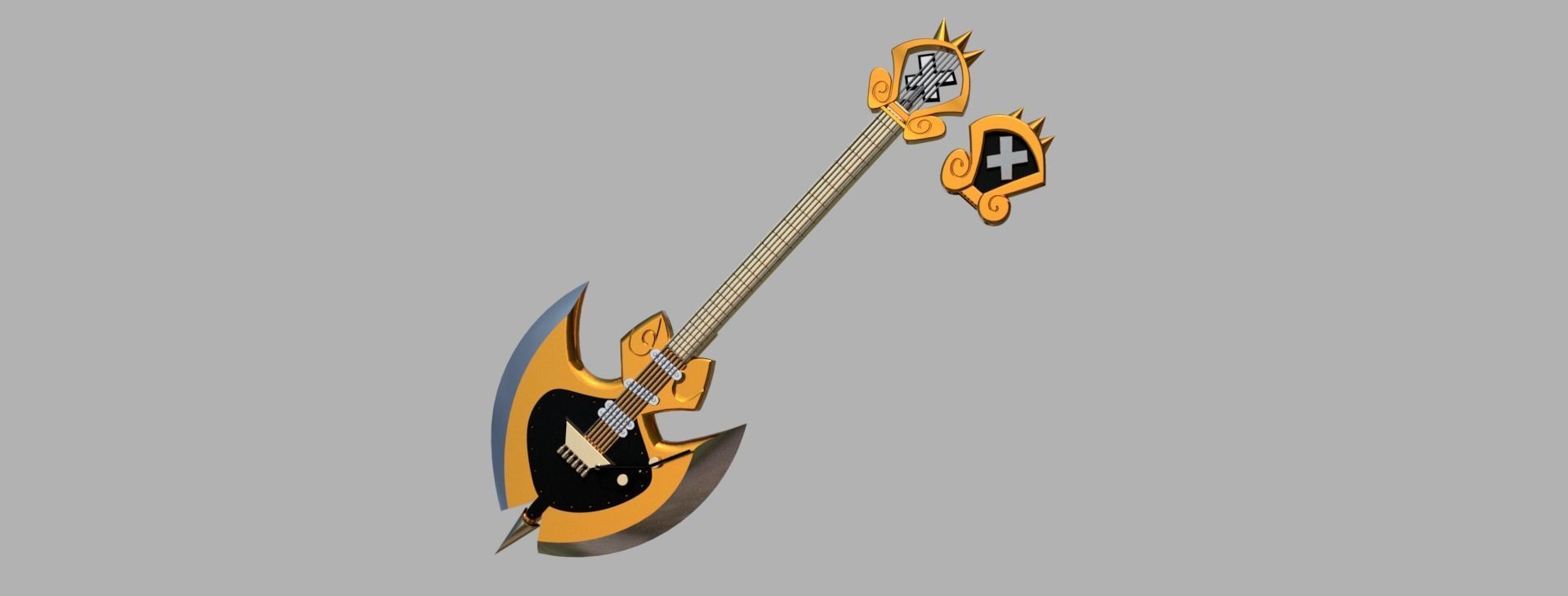 Hazbin Hotel - Adam Axe Guitar - 3D Model 3D model 3D printable | CGTrader