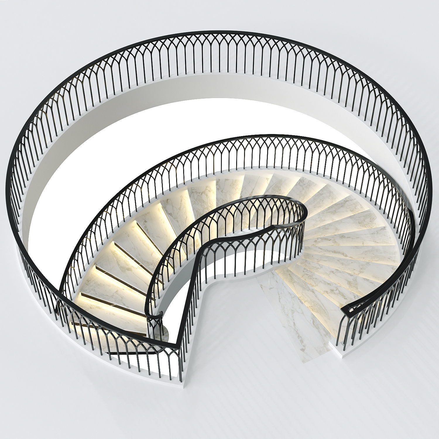 Neoclassical spiral staircase 3D model | CGTrader