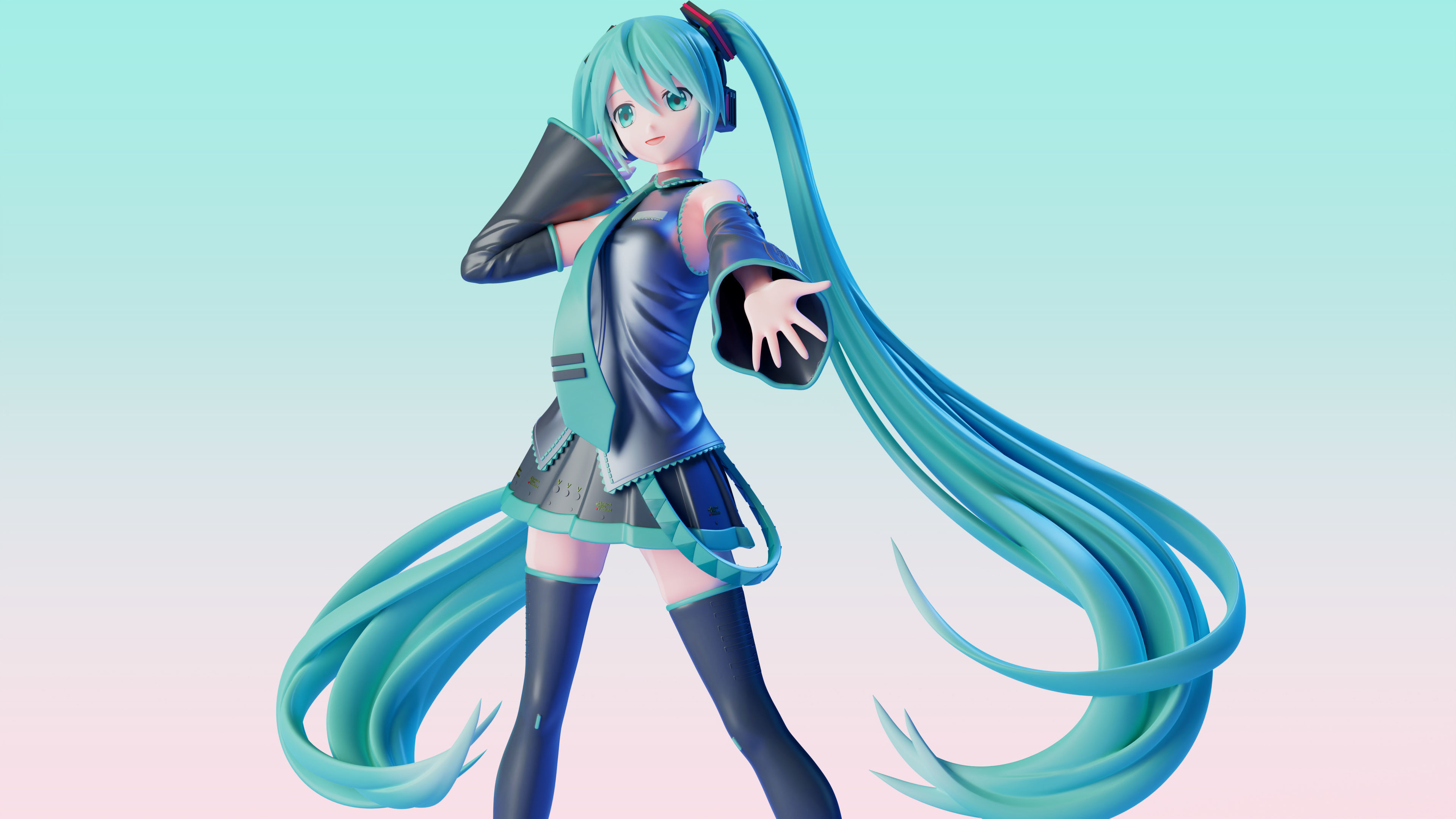 Hatsune Miku 3D Print Figure 3D model 3D printable | CGTrader