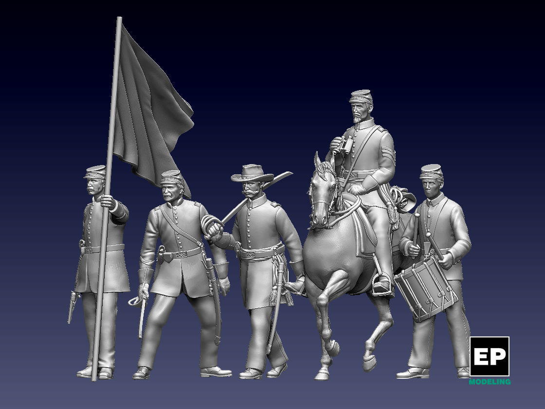 union officers acw 3D model 3D printable | CGTrader