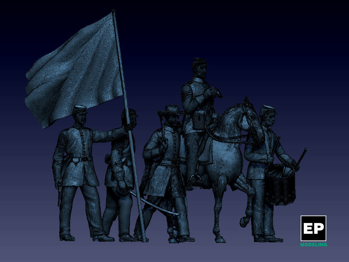 union officers acw 3D model 3D printable | CGTrader