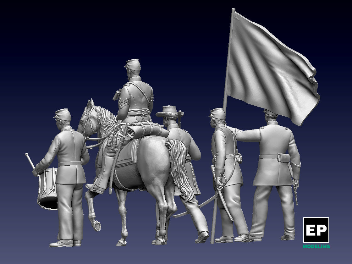 union officers acw 3D model 3D printable | CGTrader
