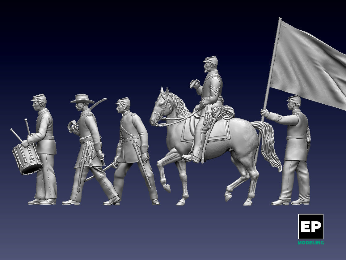 union officers acw 3D model 3D printable | CGTrader