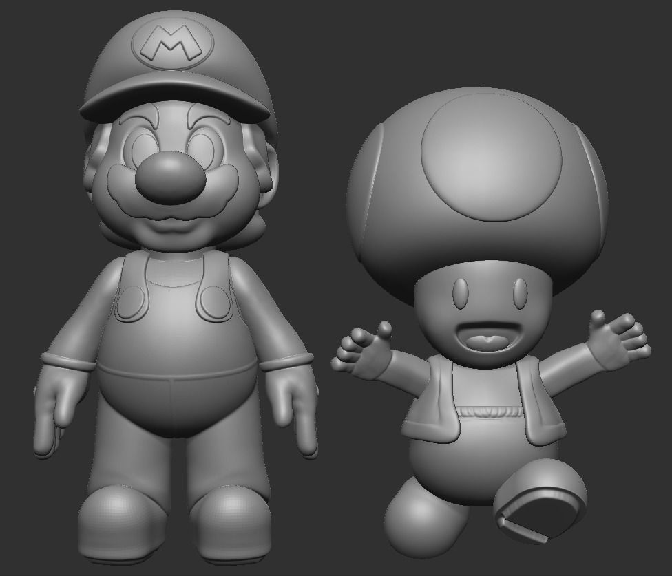 Mario Bros and Toad 3D model 3D printable | CGTrader