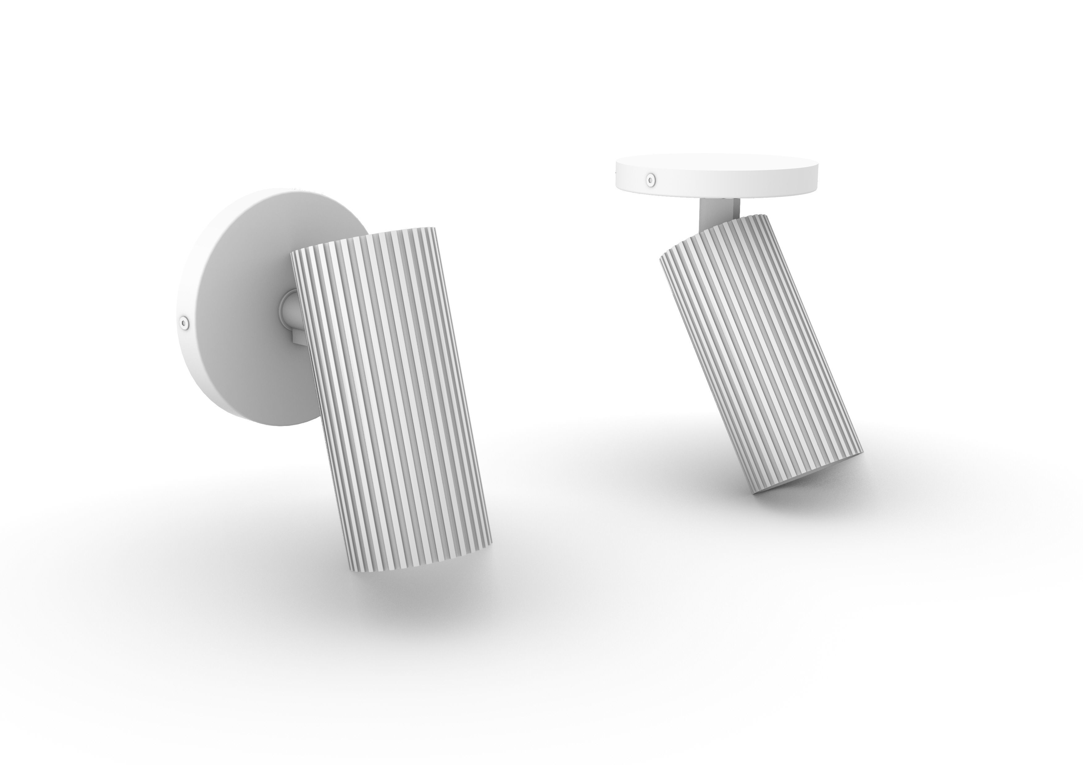 Fluted Light Fixtures - Adjustable Spot light and Wall light 3D model ...