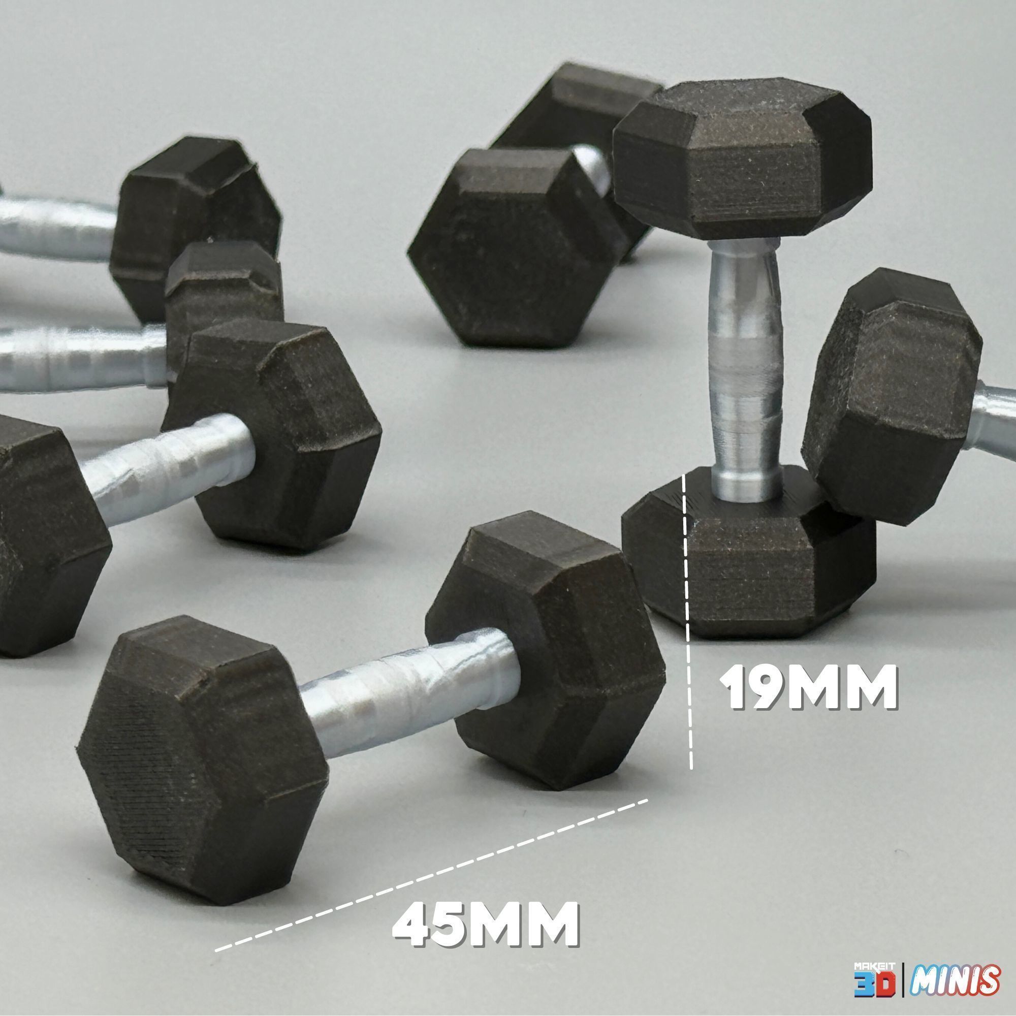 3D Printable Miniature Dumbbells STL Files 3D model 3D printable | CGTrader
