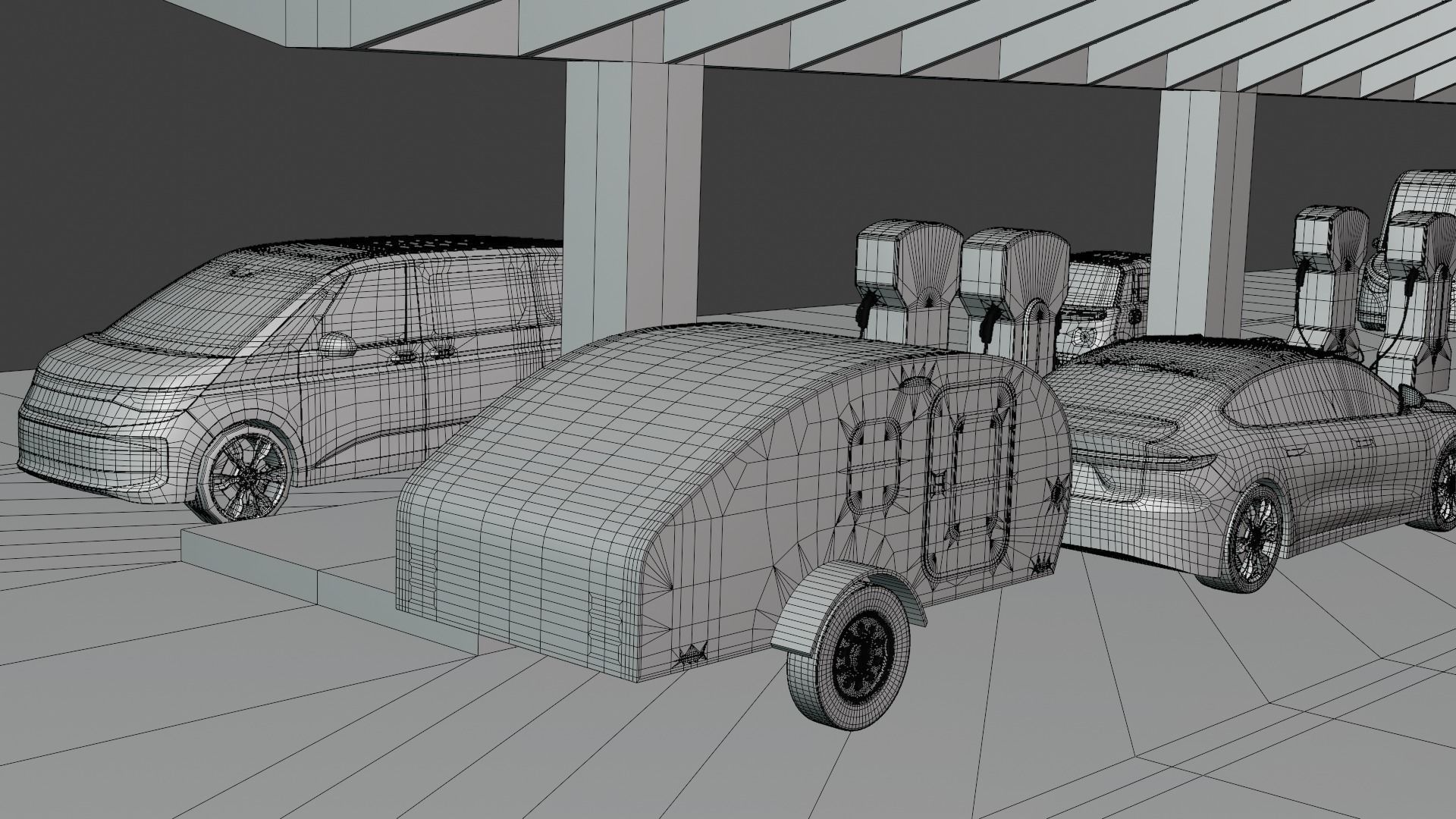 EV charging station IV 3D model | CGTrader