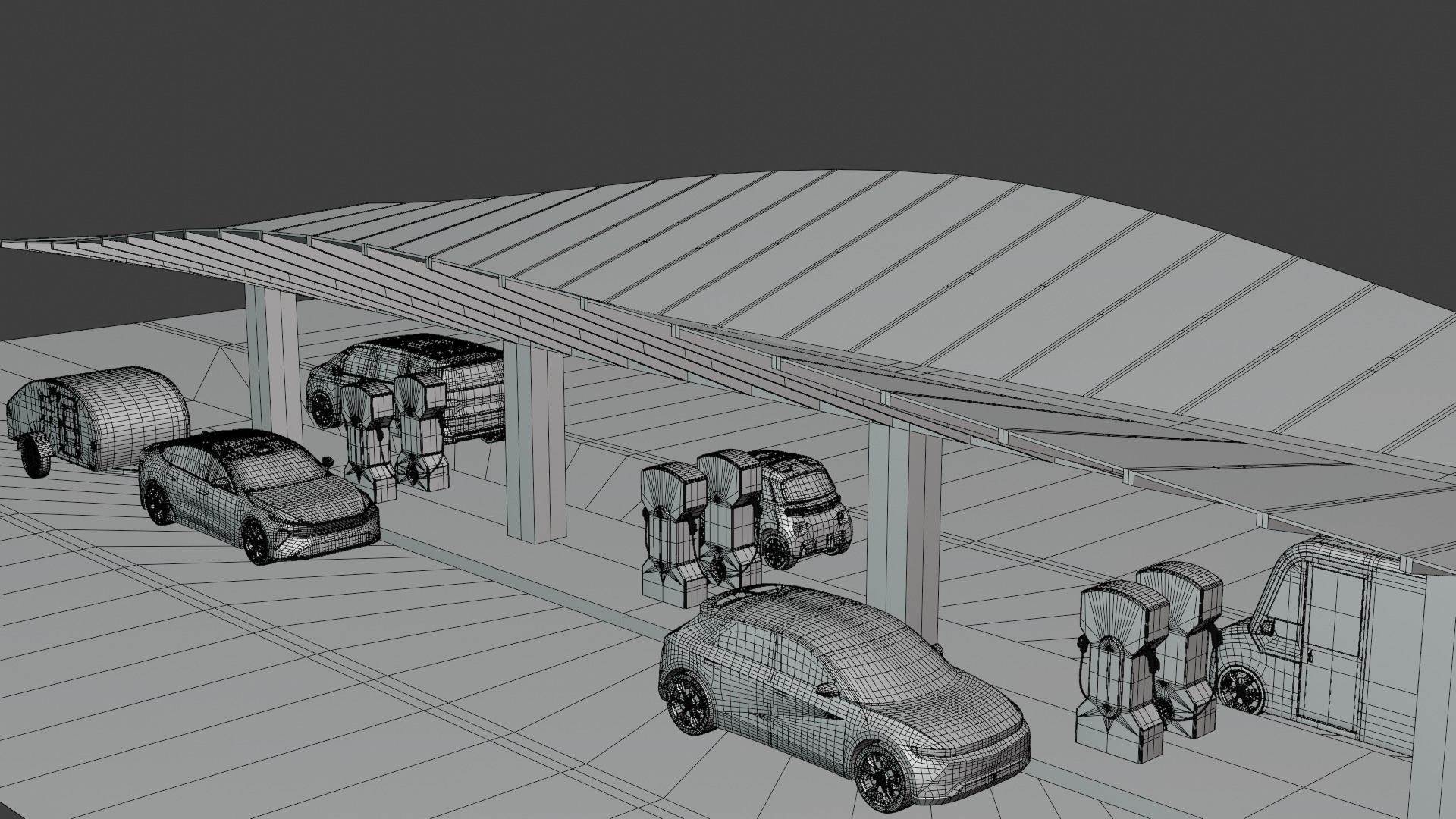 EV charging station IV 3D model | CGTrader