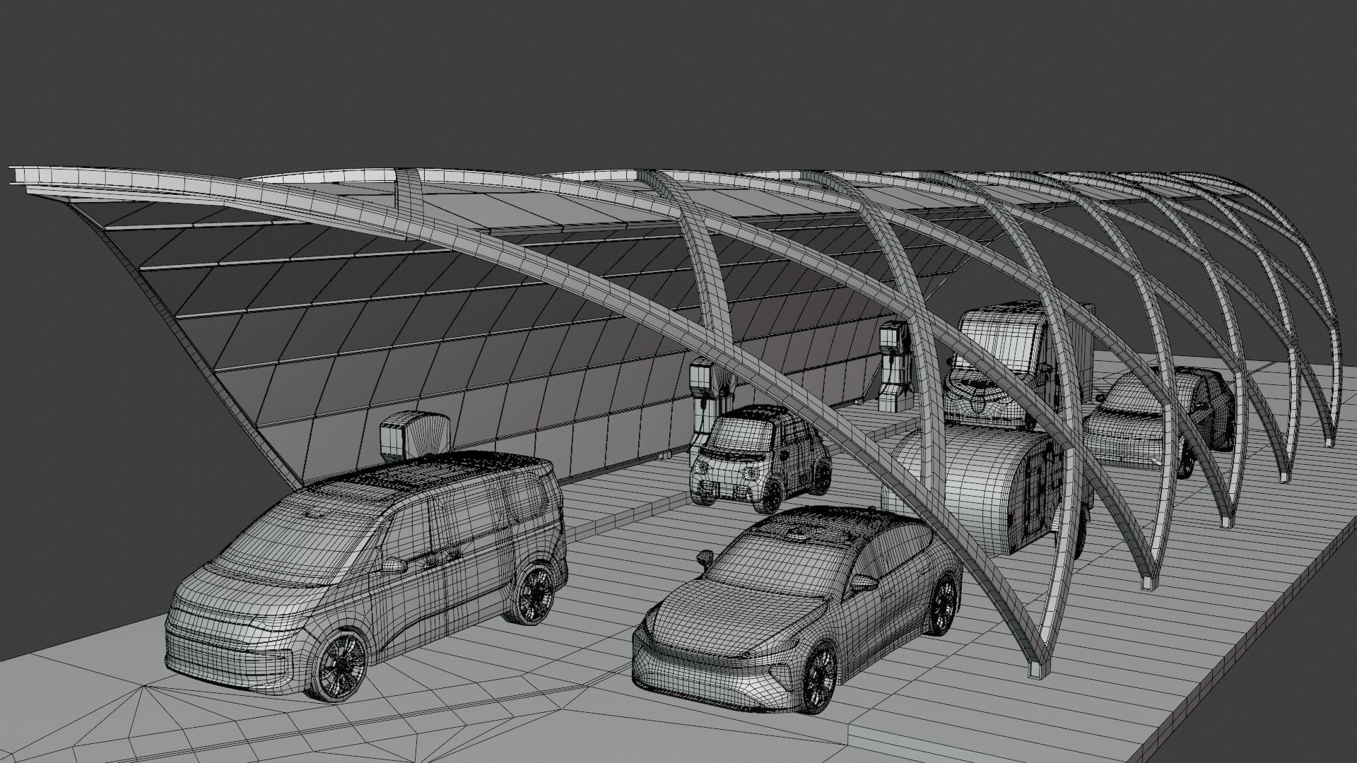 EV charging station V 3D model | CGTrader
