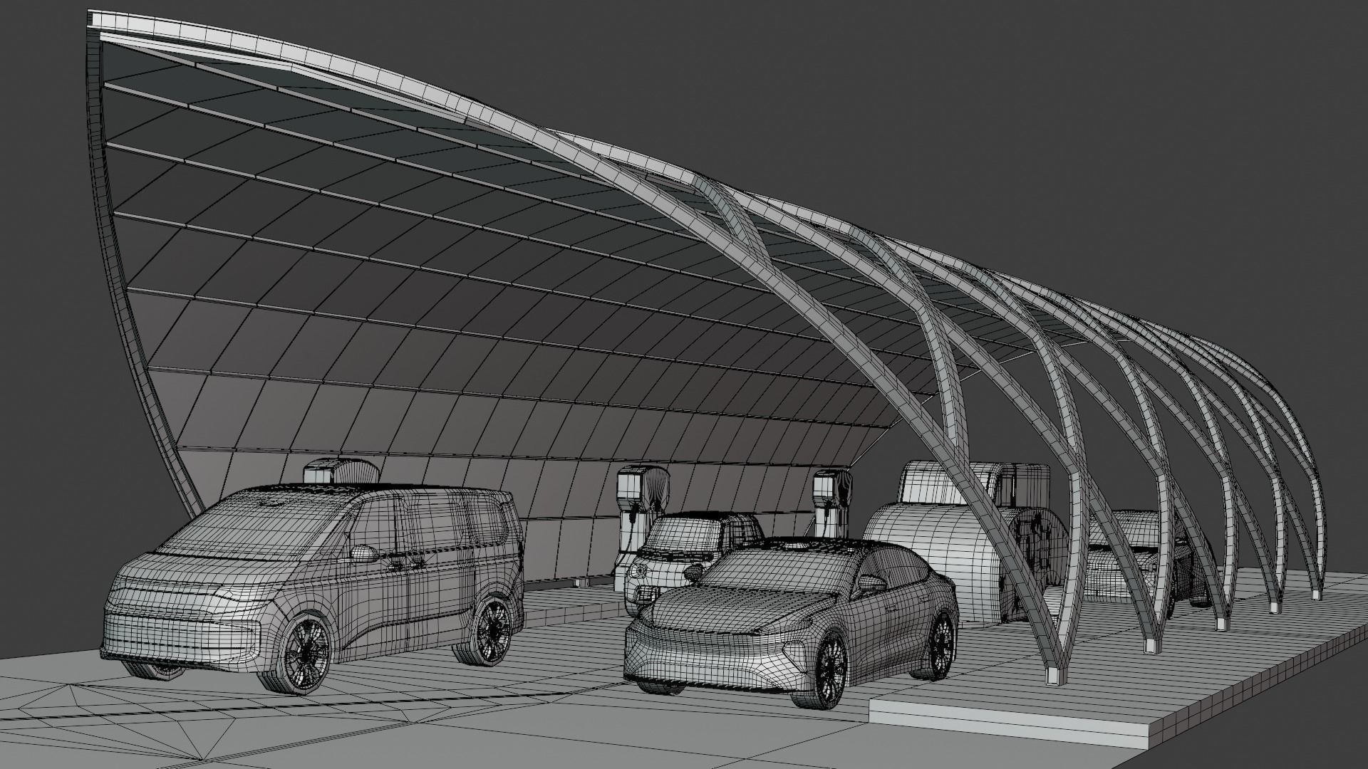 EV charging station V 3D model | CGTrader
