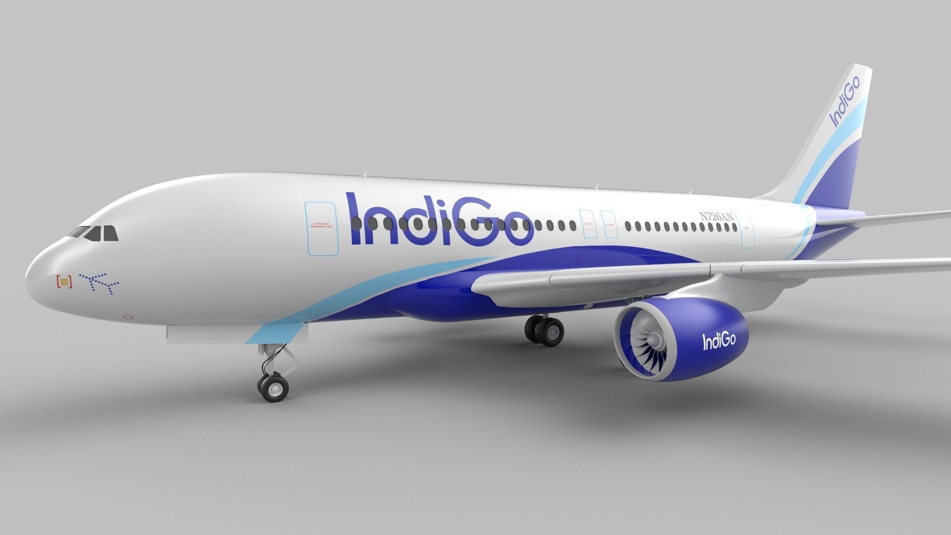 Indigo Aeroplane 3D model | CGTrader