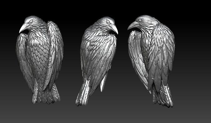 raven Pendant 3D model 3D printable | CGTrader