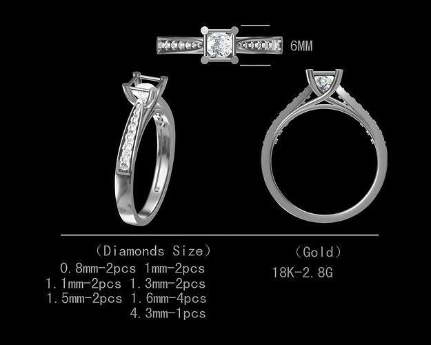 Simple design engagement diamond ring for women 3D model free 3D model ...