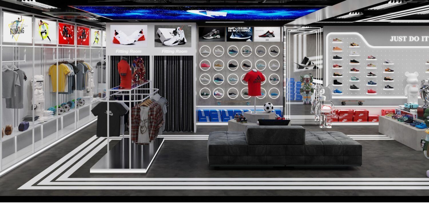 3D model Nike Clothing and Shoes Sport Shop VR / AR / low-poly | CGTrader