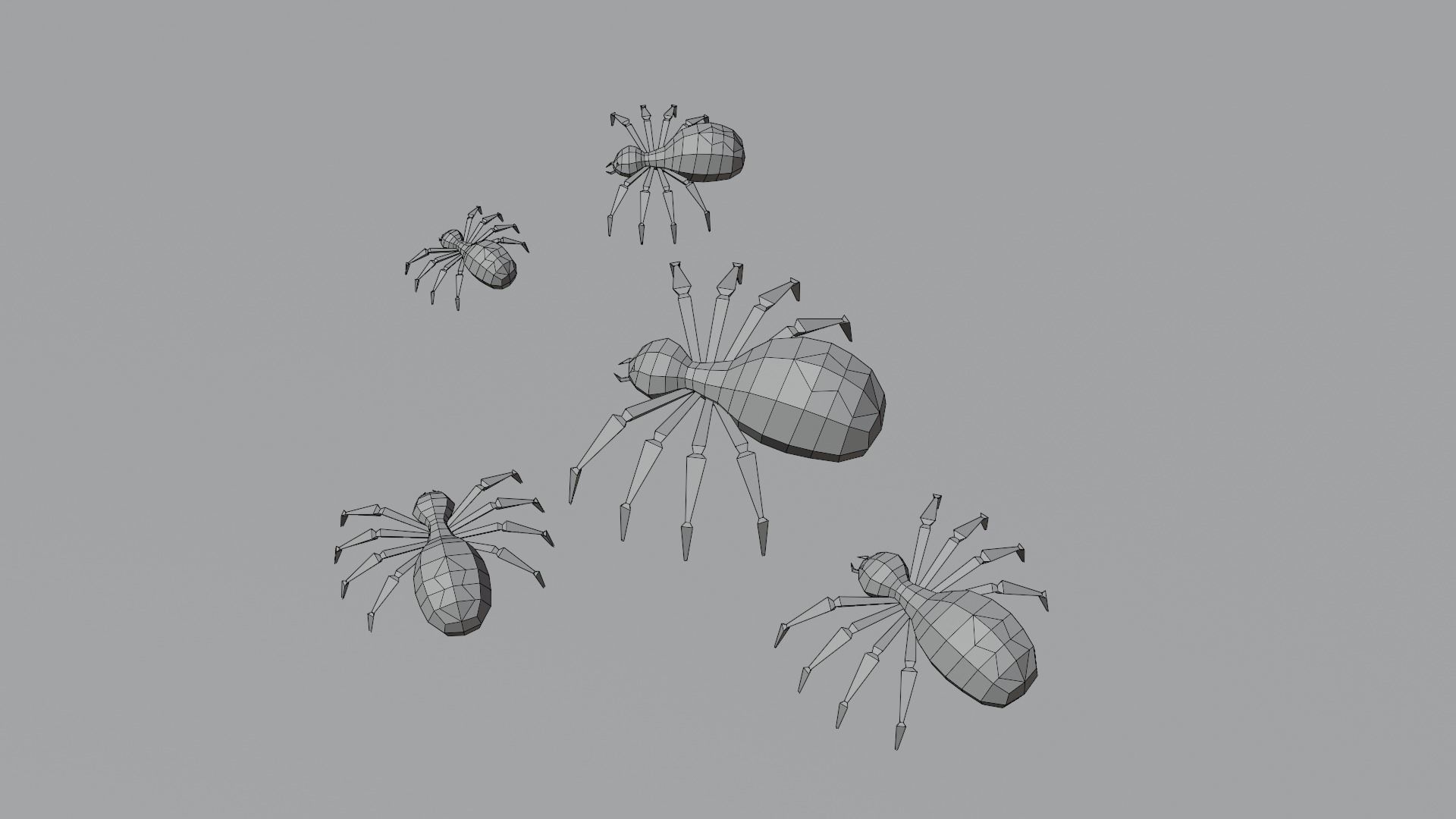 Cute Spiders Low-poly free 3D model | CGTrader