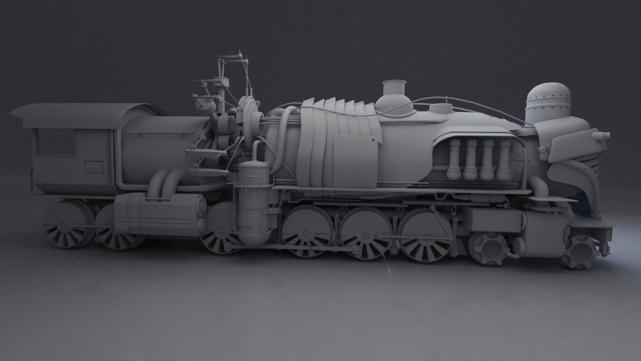 Ancient Stream Train 3D model | CGTrader