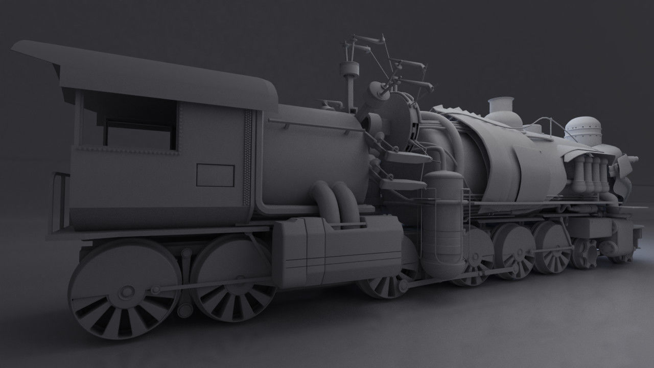 Ancient Stream Train 3D model | CGTrader