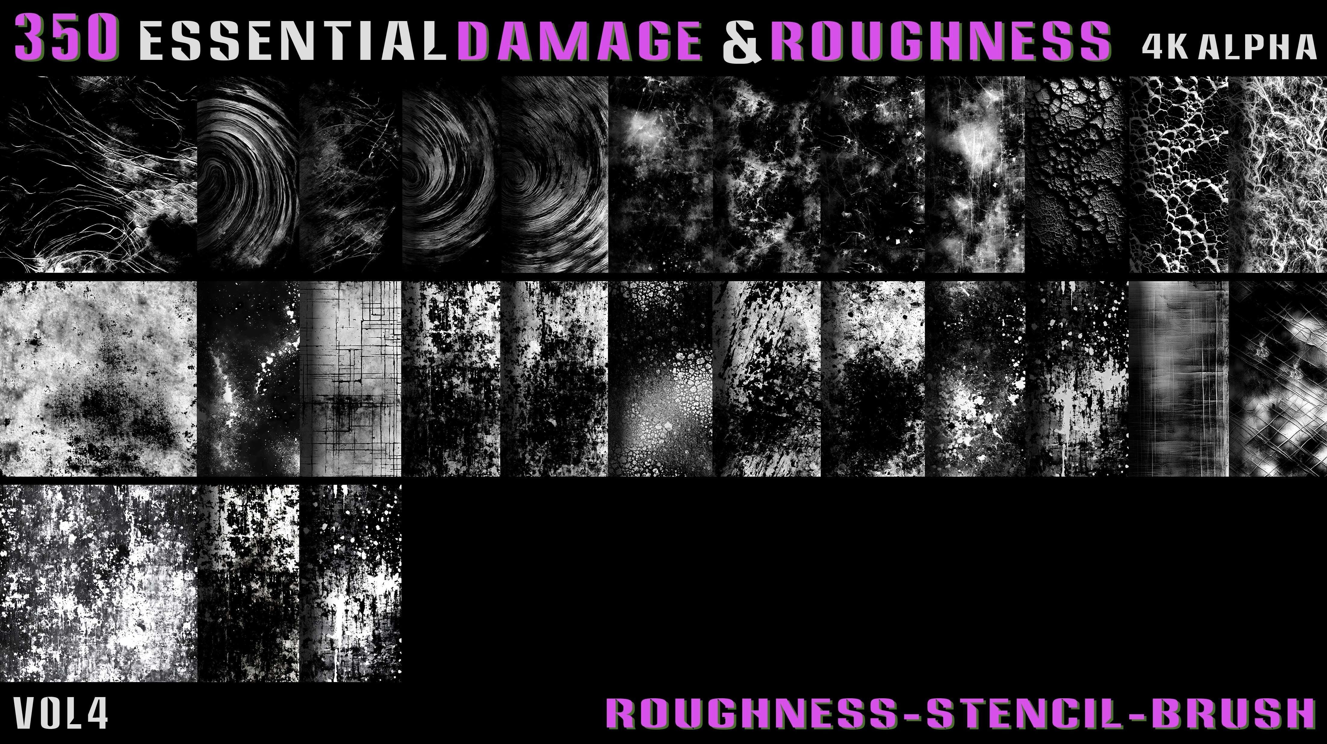 350 Essential Damage and Roughness Alpha - Vol4 Texture | CGTrader