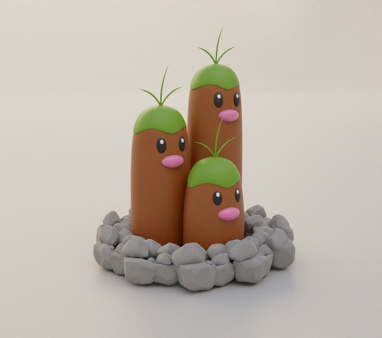 Diglett pokemon 3D model for 3D print 3D model 3D printable | CGTrader