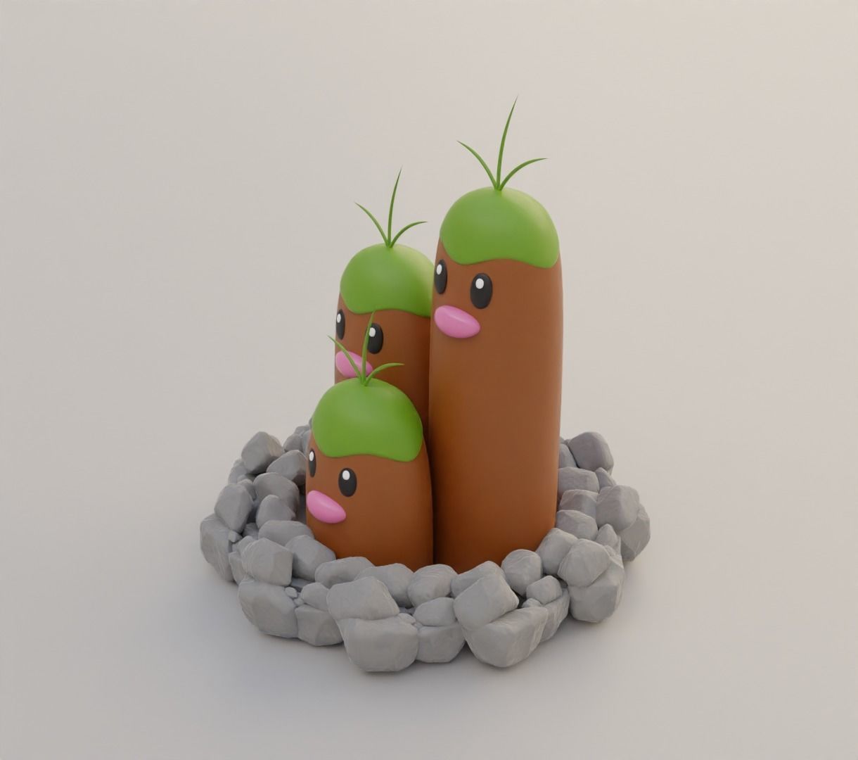 Diglett pokemon 3D model for 3D print 3D model 3D printable | CGTrader