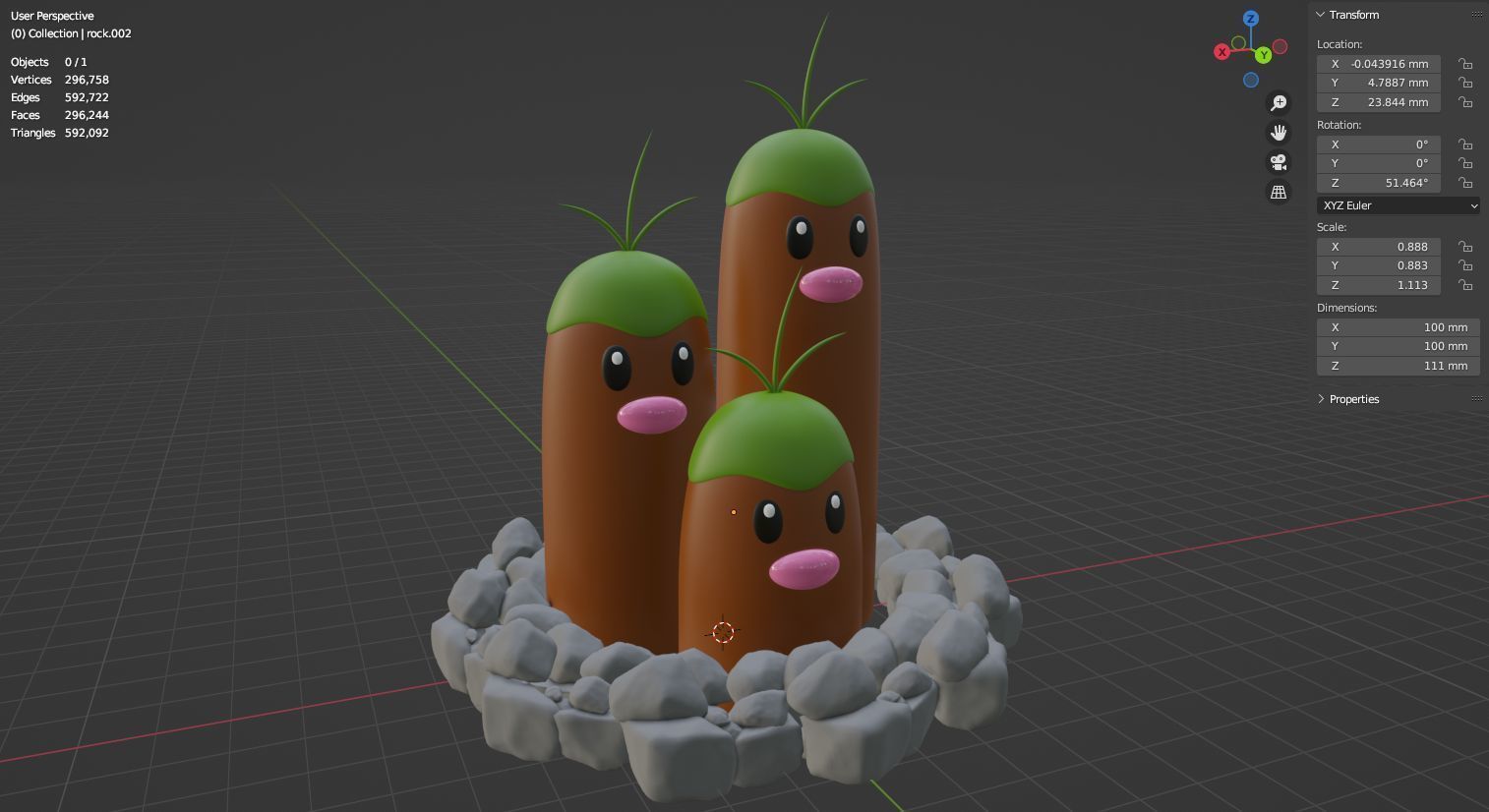 Diglett pokemon 3D model for 3D print 3D model 3D printable | CGTrader