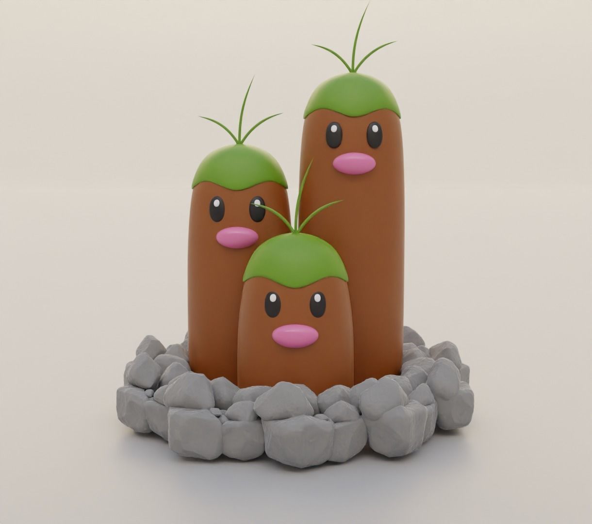 Diglett pokemon 3D model for 3D print 3D model 3D printable | CGTrader
