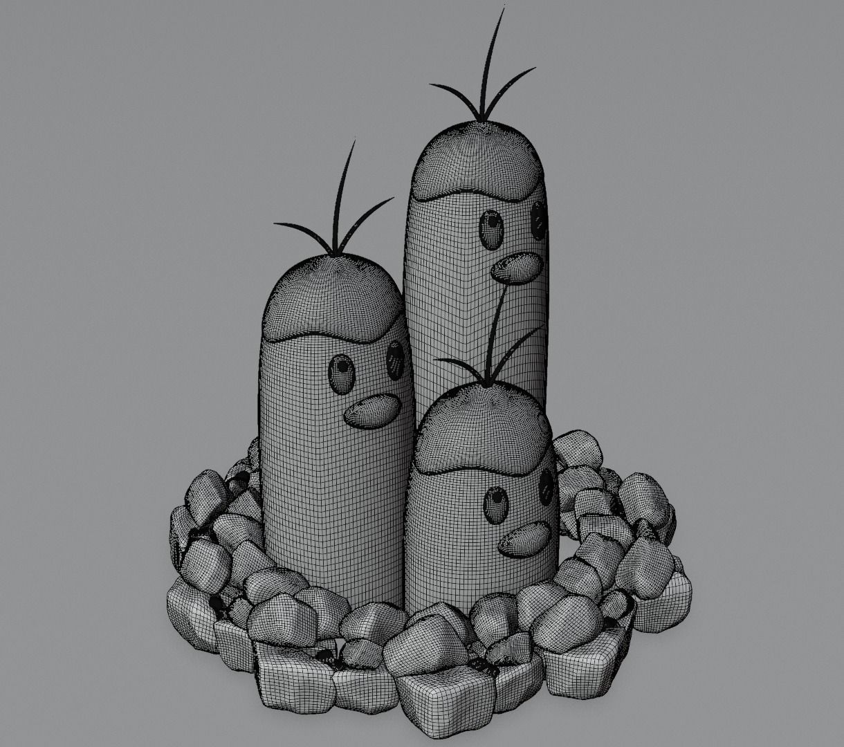 Diglett pokemon 3D model for 3D print 3D model 3D printable | CGTrader