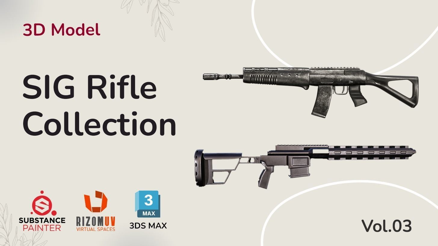 Sig Rifle Collection free 3D model | CGTrader