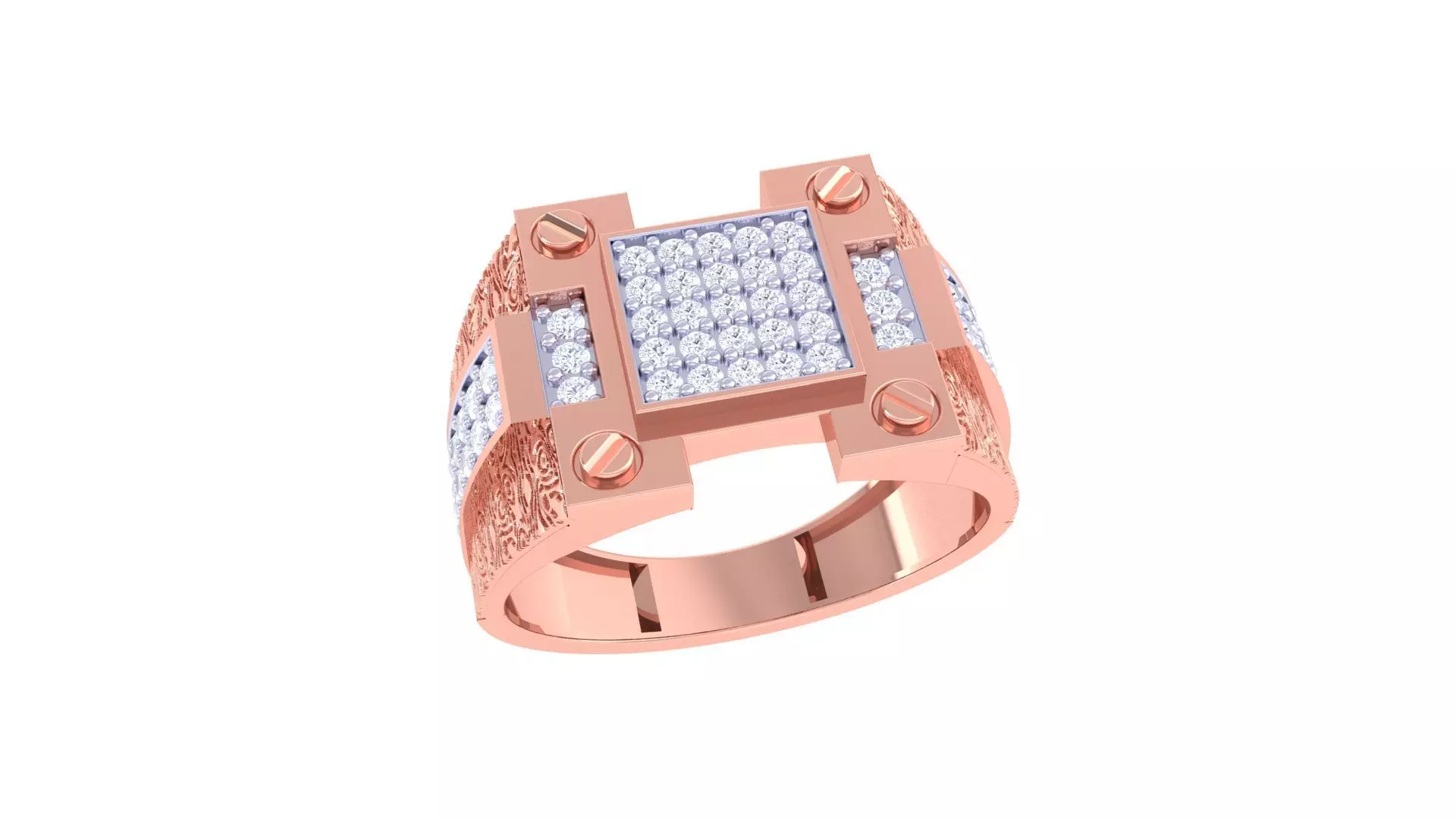 Mens gemstone diamond men Ring with details images 29 3D model 3D ...