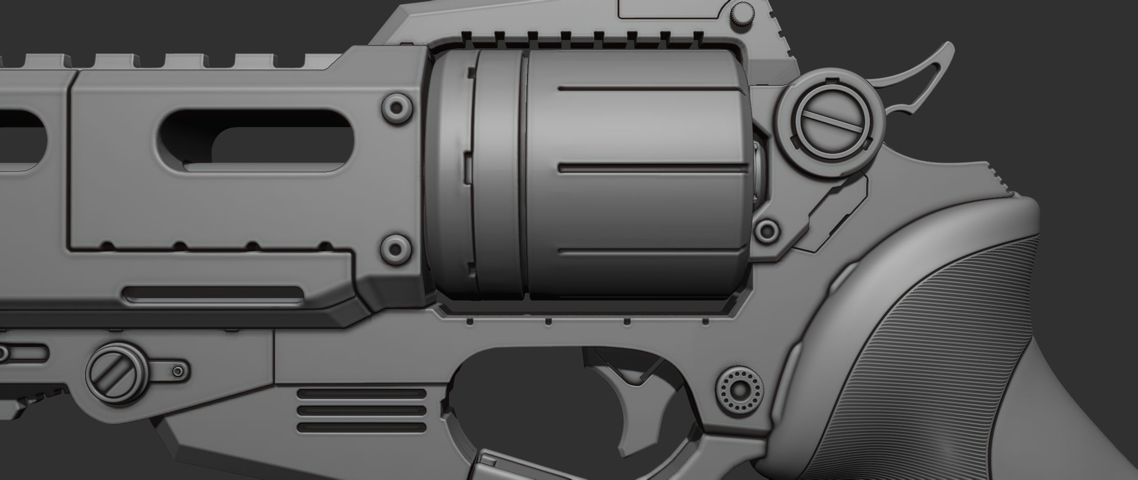 Revolver Zbrush HighPoly 3D model 3D model | CGTrader