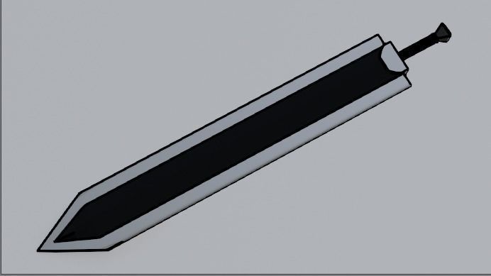 Guts Sword Low Poly 3D model | CGTrader