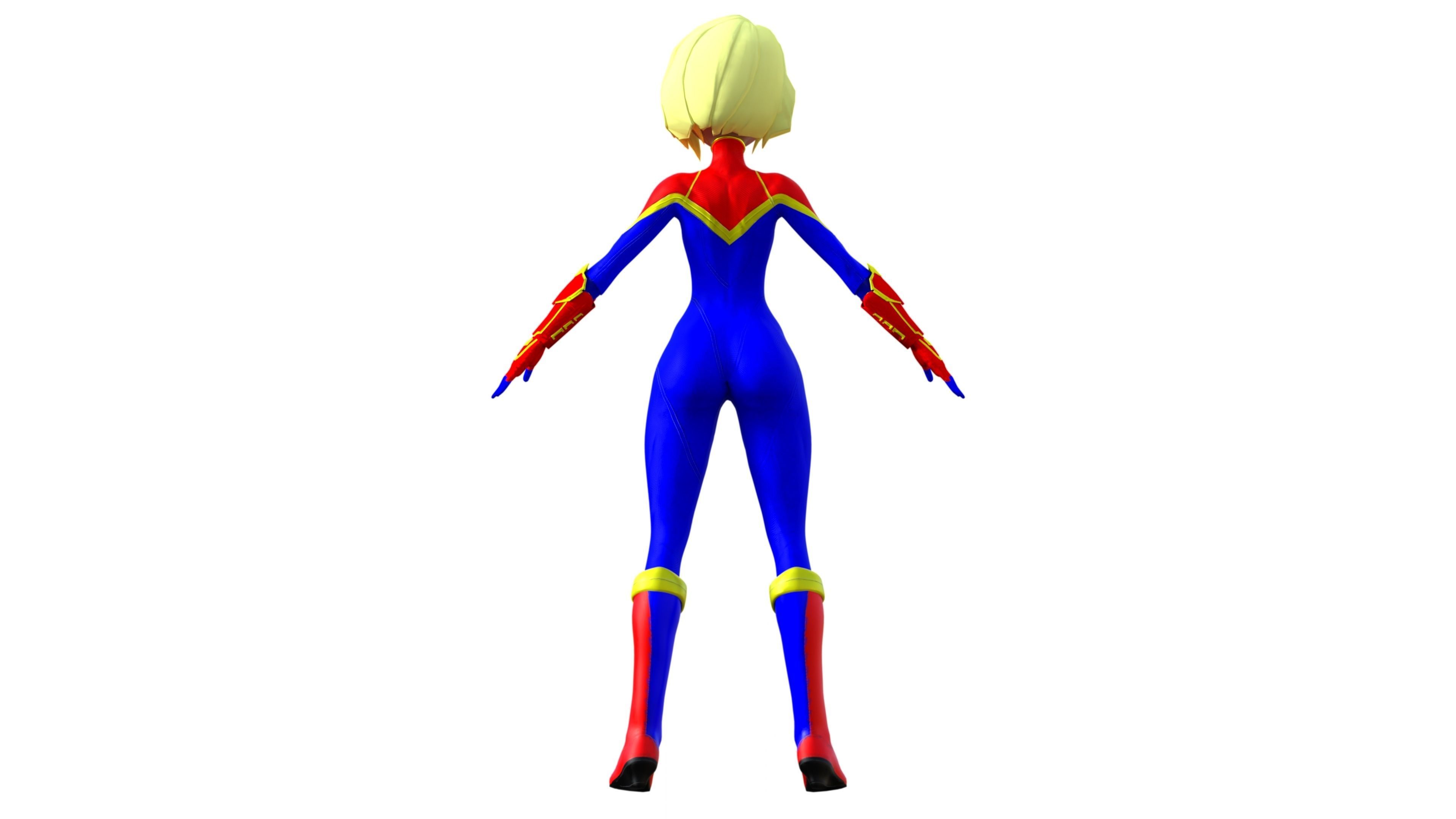 3D model Captain Marvel Cartoon Style VR / AR / low-poly | CGTrader