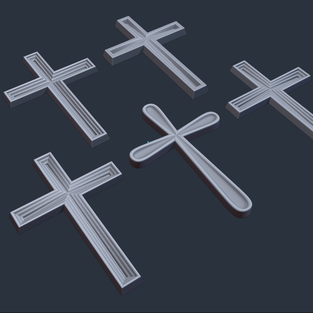 3D Model STL file for CNC router Wall CROSS 5 pieces free 3D model 3D ...