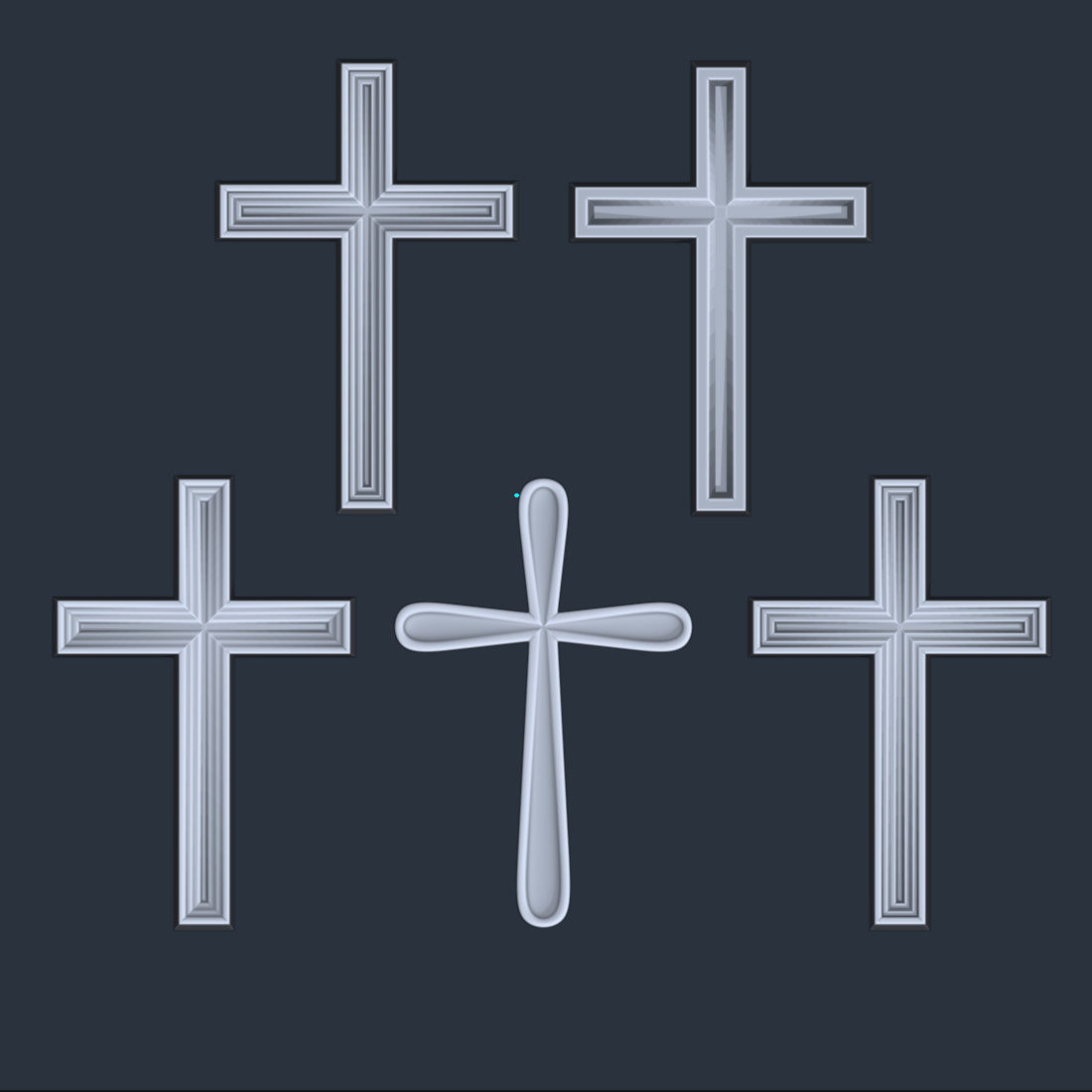 3D Model STL file for CNC router Wall CROSS 5 pieces free 3D model 3D ...