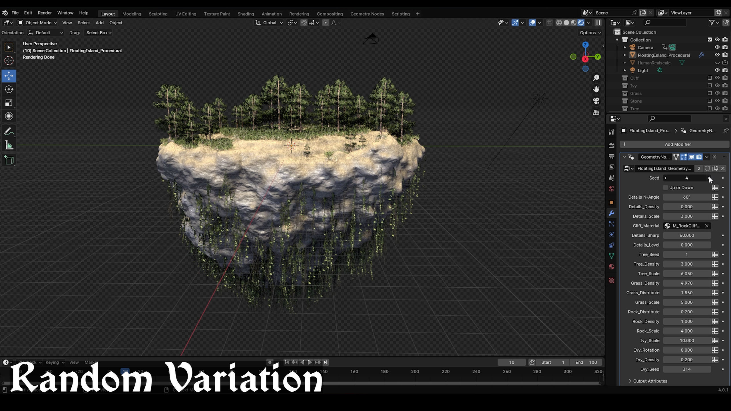 Floating Island Procedural - Geometry Node - Blender 3D model | CGTrader