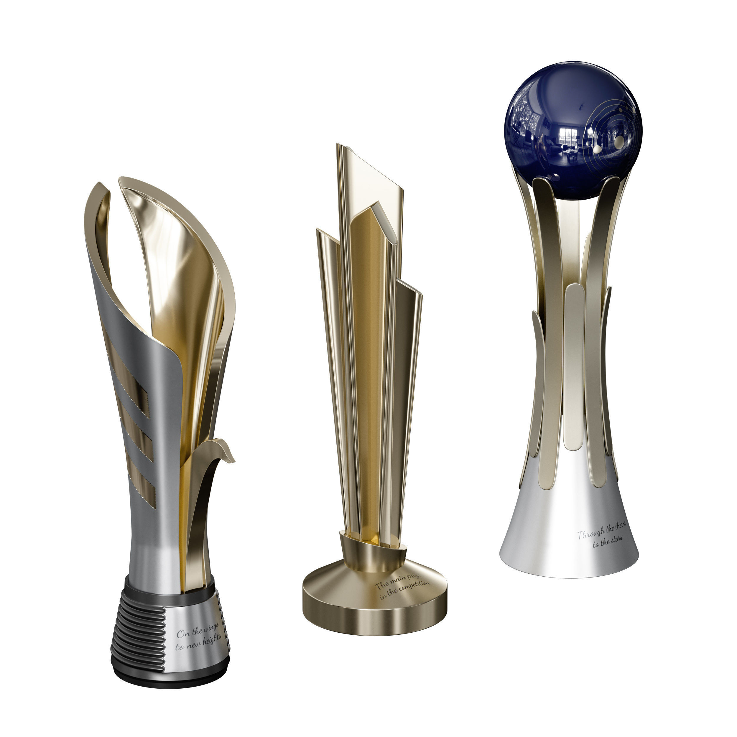 Award cups trophies set 3D model | CGTrader