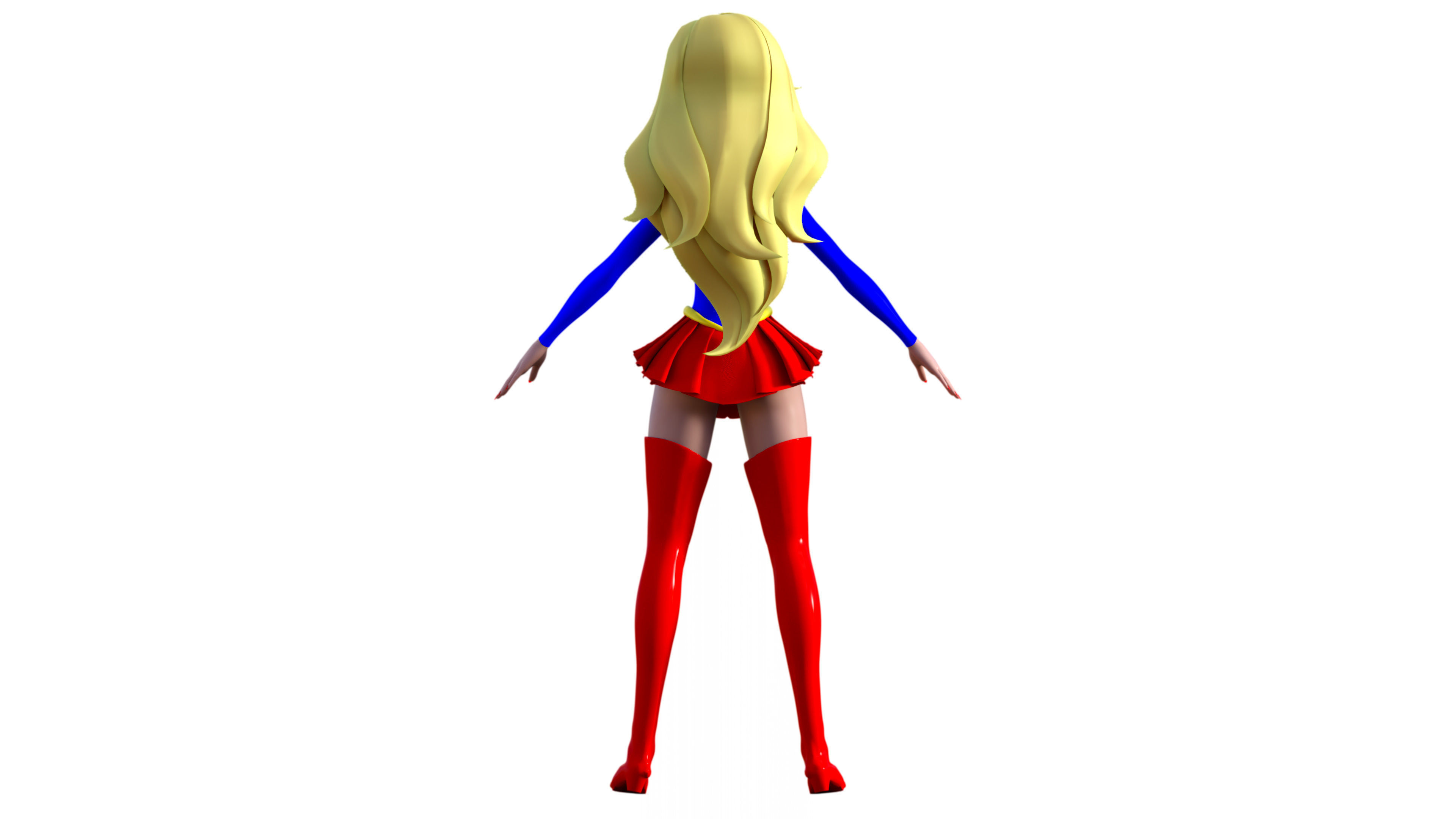3D model Supergirl Cartoon Style VR / AR / low-poly | CGTrader