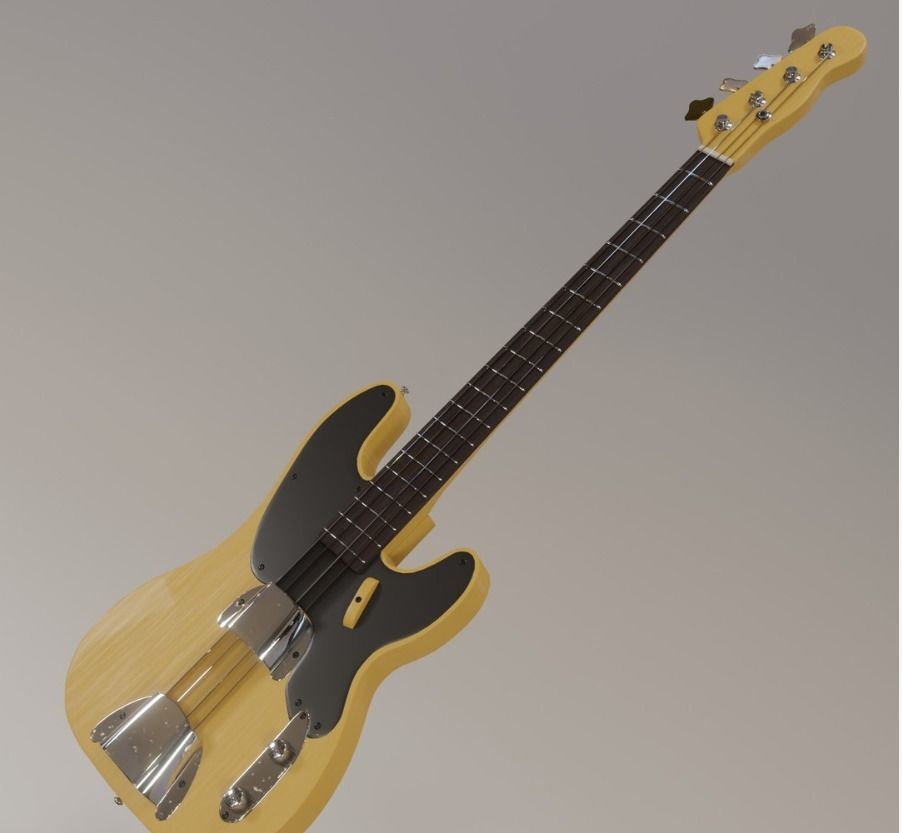 Vintage Bass Guitar 3D model | CGTrader