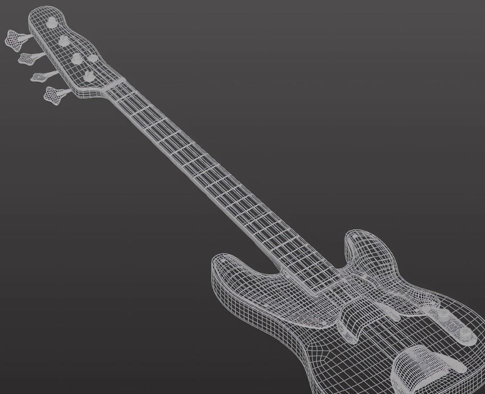 Vintage Bass Guitar 3D model | CGTrader