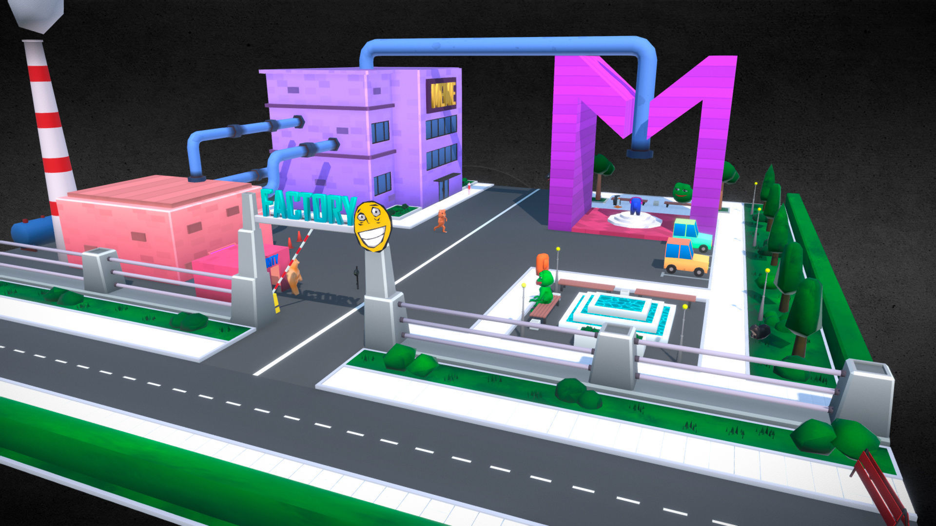 3D model Factory meme low poly VR / AR / low-poly | CGTrader