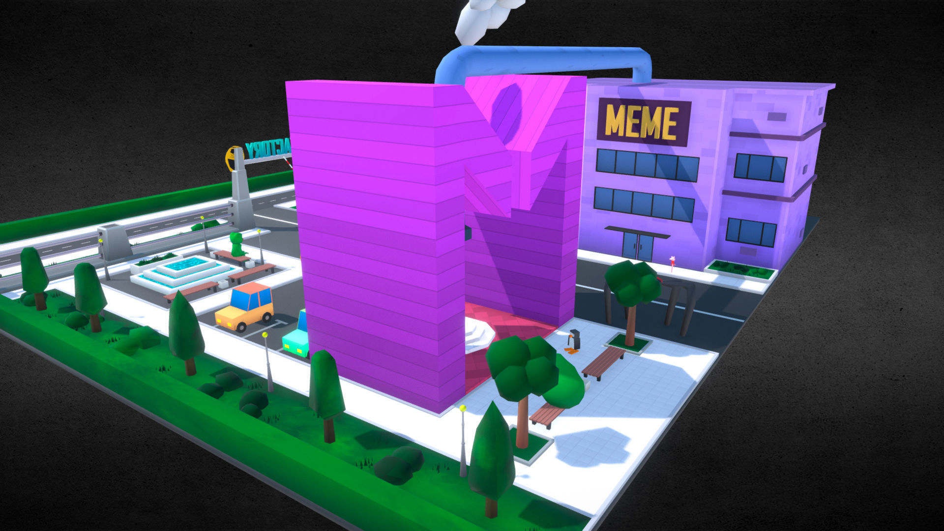 3D model Factory meme low poly VR / AR / low-poly | CGTrader