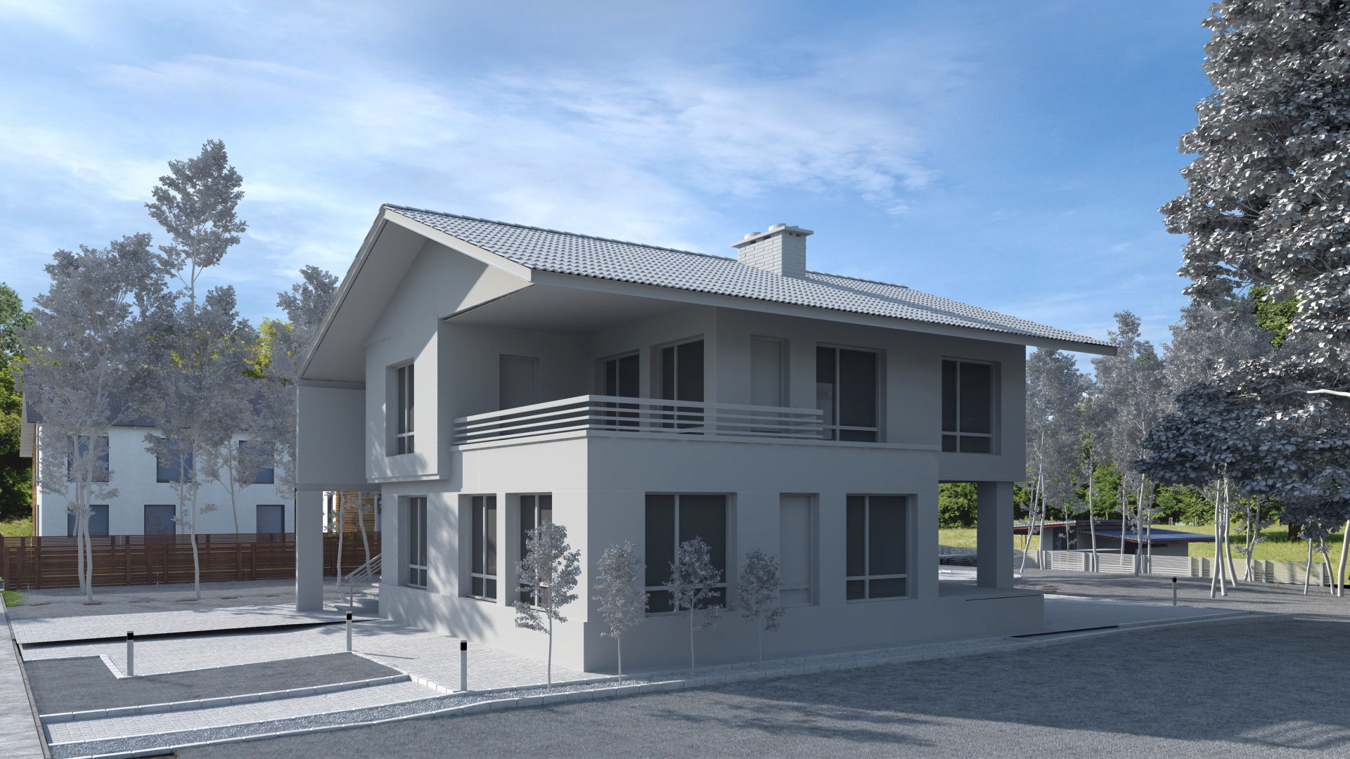 The contemporary modern house 3D model scene 3D model | CGTrader