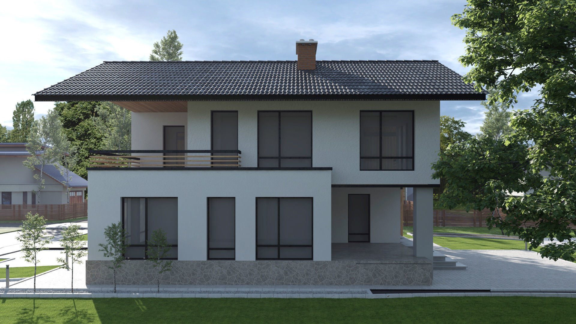 The contemporary modern house 3D model scene 3D model | CGTrader