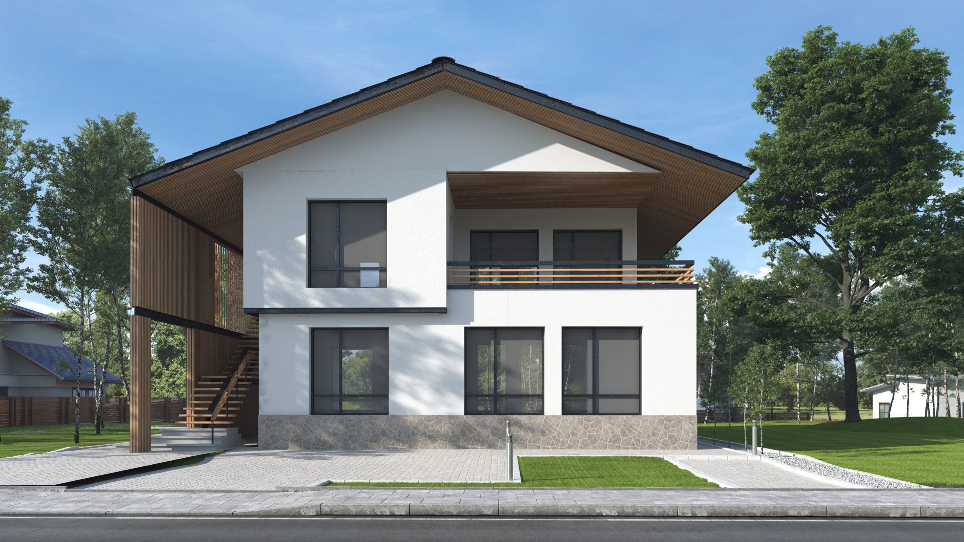 The contemporary modern house 3D model scene 3D model | CGTrader