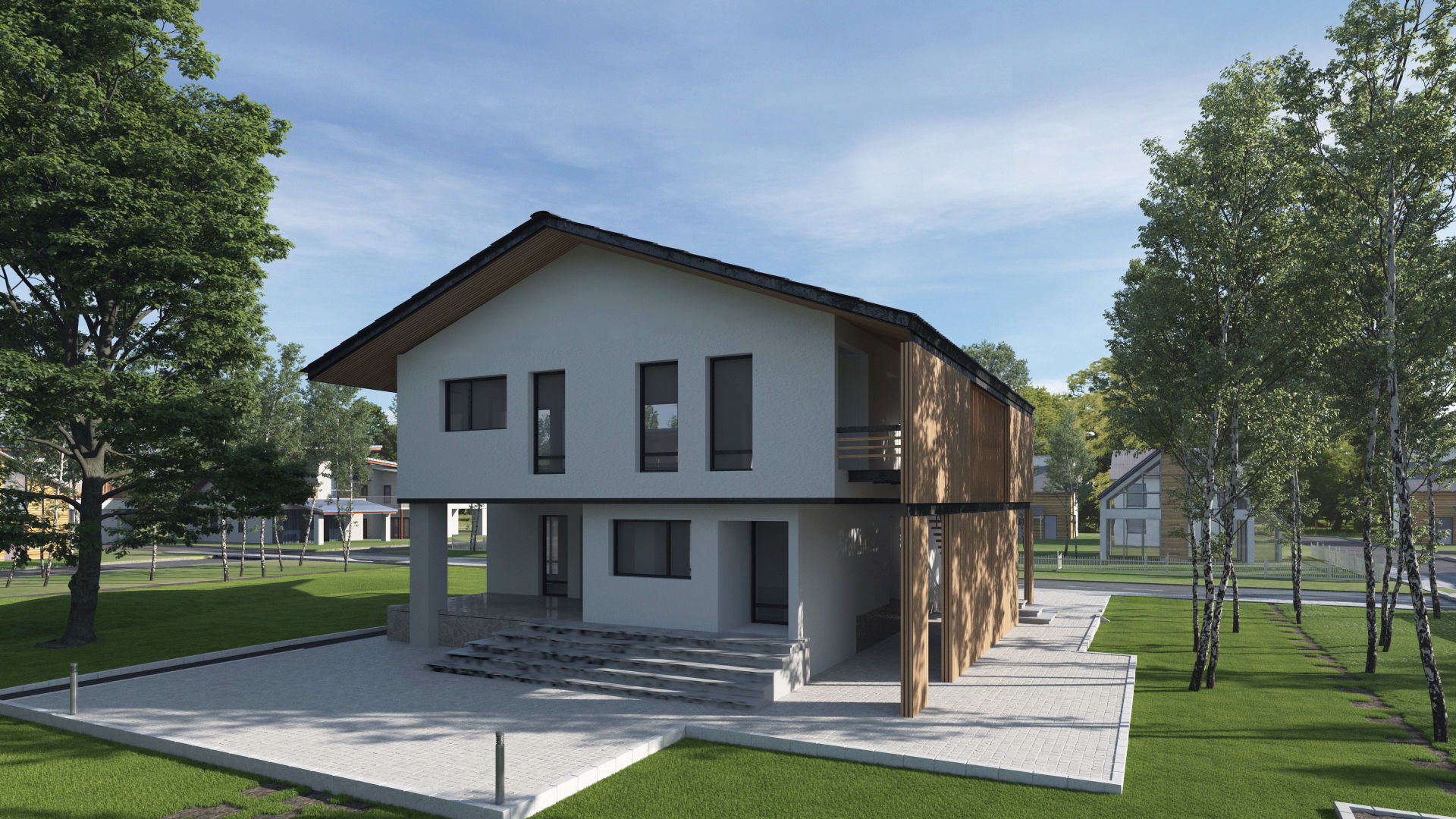 The contemporary modern house 3D model scene 3D model | CGTrader