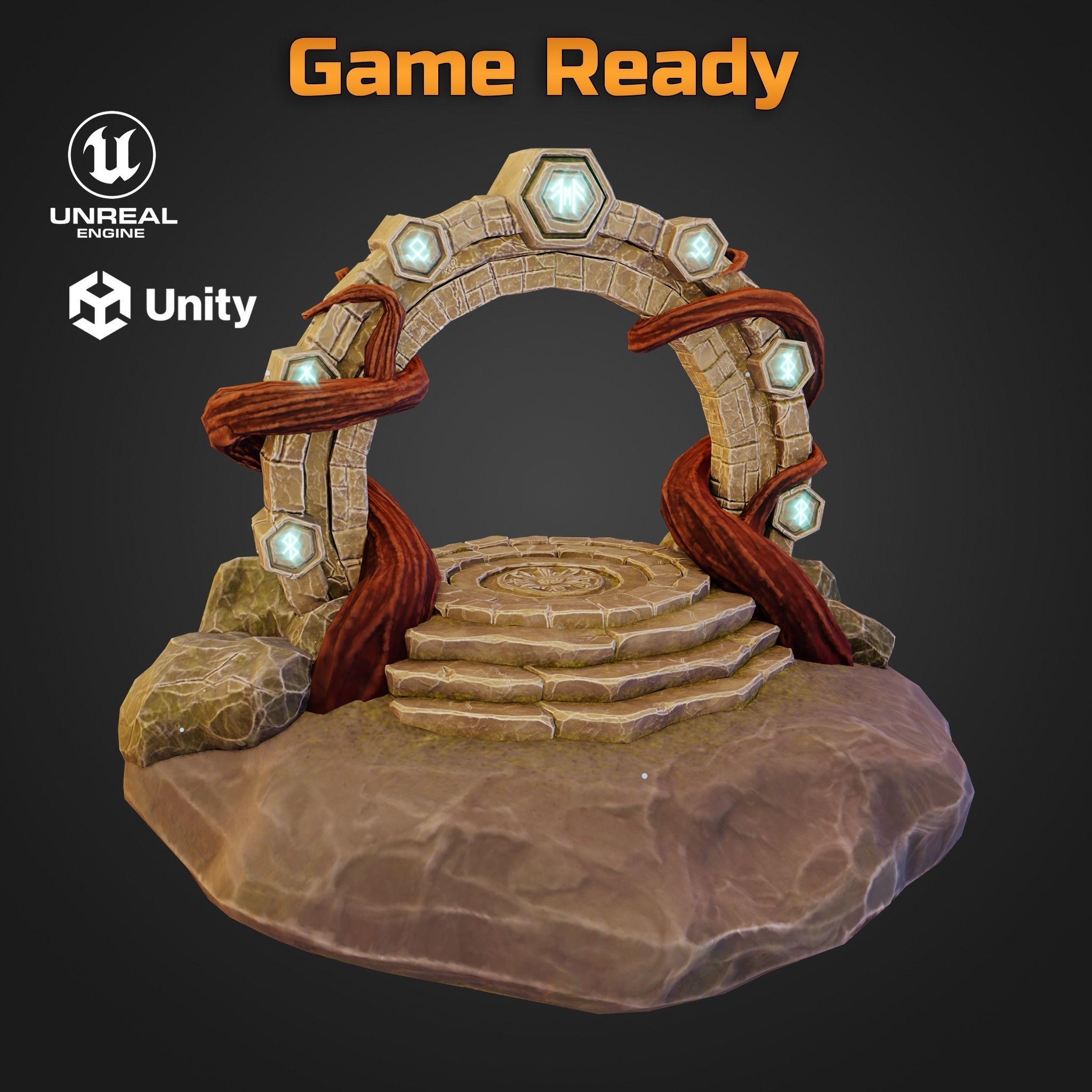 3D model Stylized Portal Game Ready Asset VR / AR / low-poly | CGTrader