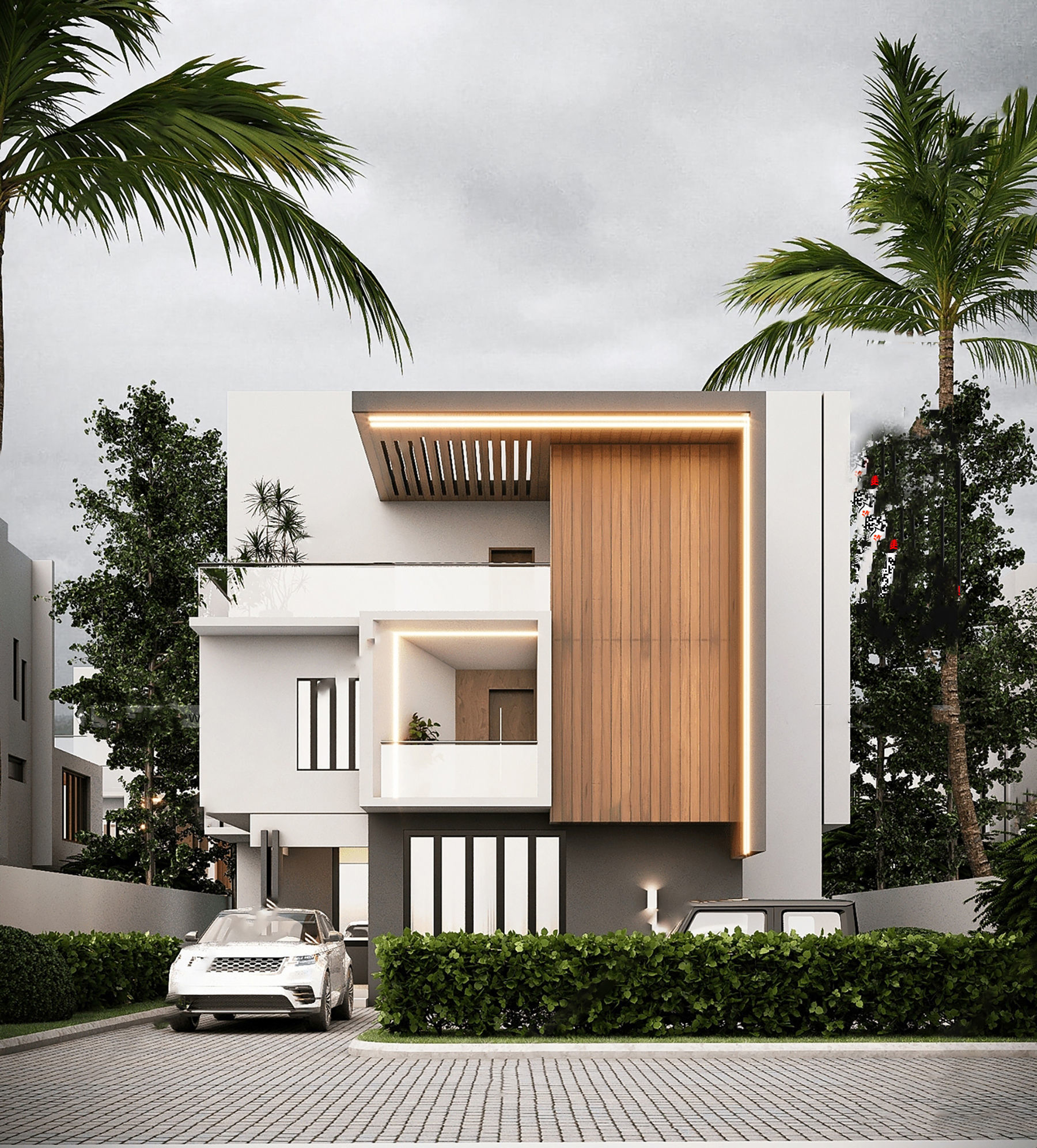 Modern villa exterior design free 3D model | CGTrader