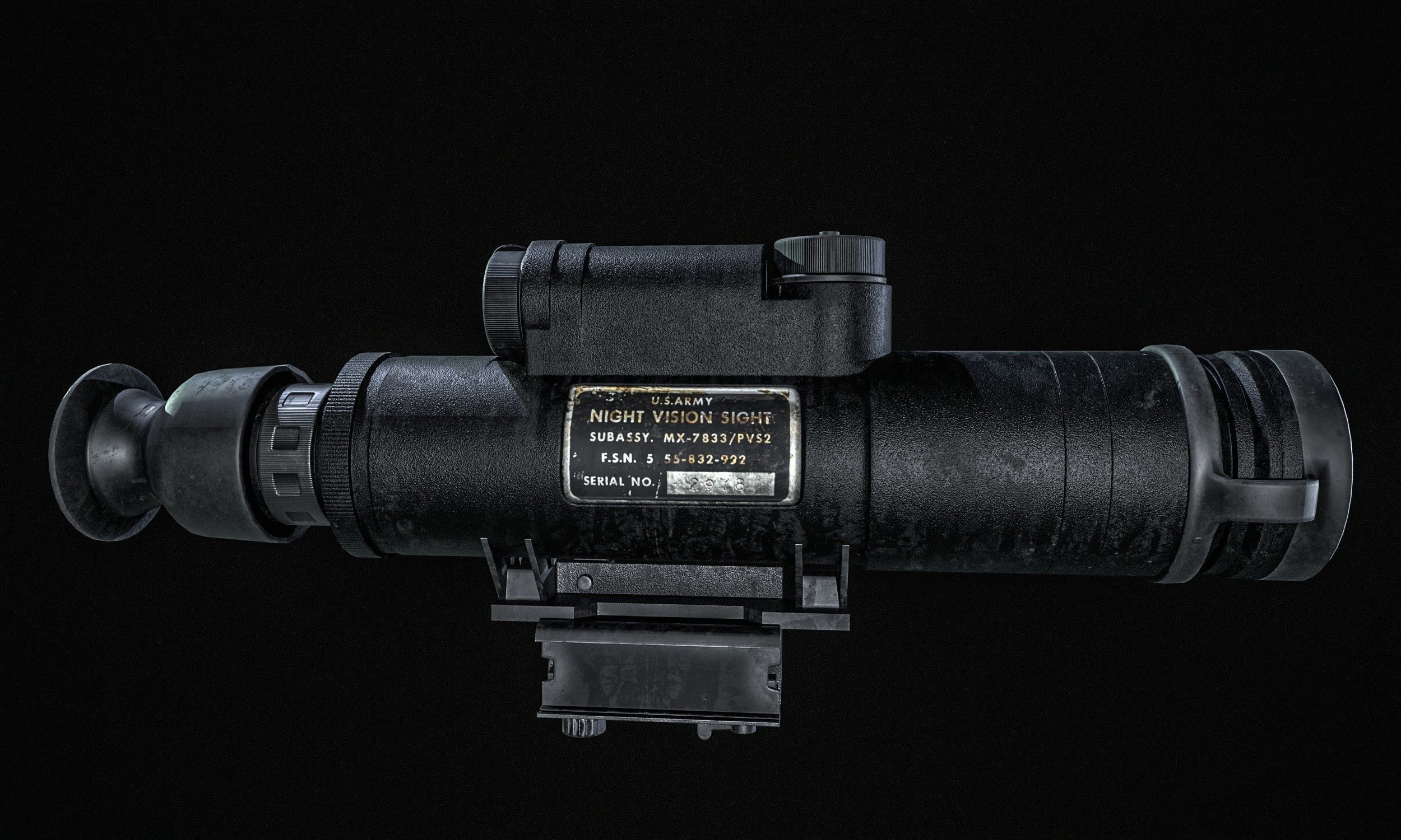 3D model AN PVS 2 Night Vision Scope With Mount VR / AR / low-poly ...