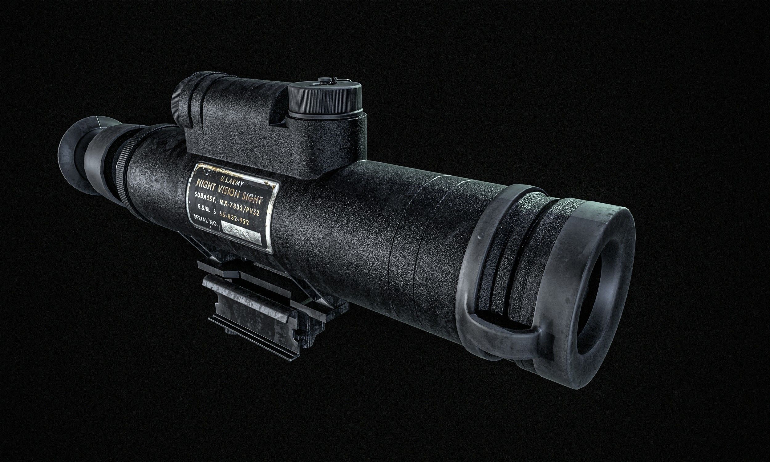 3D model AN PVS 2 Night Vision Scope With Mount VR / AR / low-poly ...